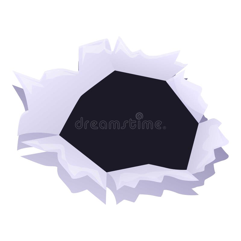 Bullet Hole Making a Big Blast Hole Teared in Wall Stock Vector ...