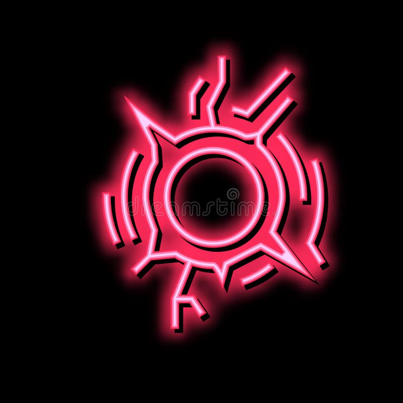 Bullet Hole Neon Glow Icon Illustration Stock Vector - Illustration of ...