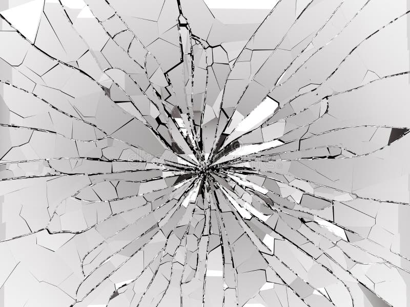 Bullet Hole and Pieces of Shattered or Smashed Glass Stock Illustration ...