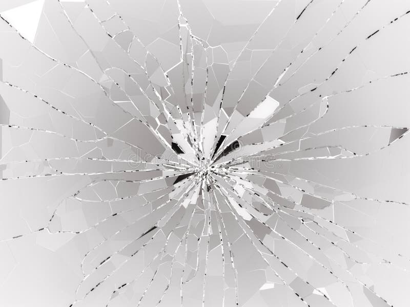 Bullet Hole And Pieces Of Shattered Or Smashed Glass Stock Illustration ...