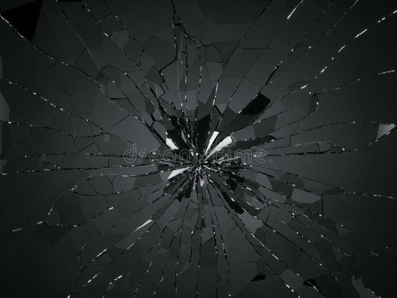 Bullet Hole and Pieces of Shattered or Smashed Glass Stock Illustration ...