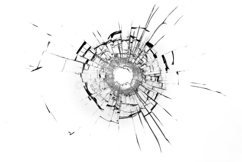 Bullet Hole in the Rock. Broken Window, Cracks Stock Photo - Image of ...