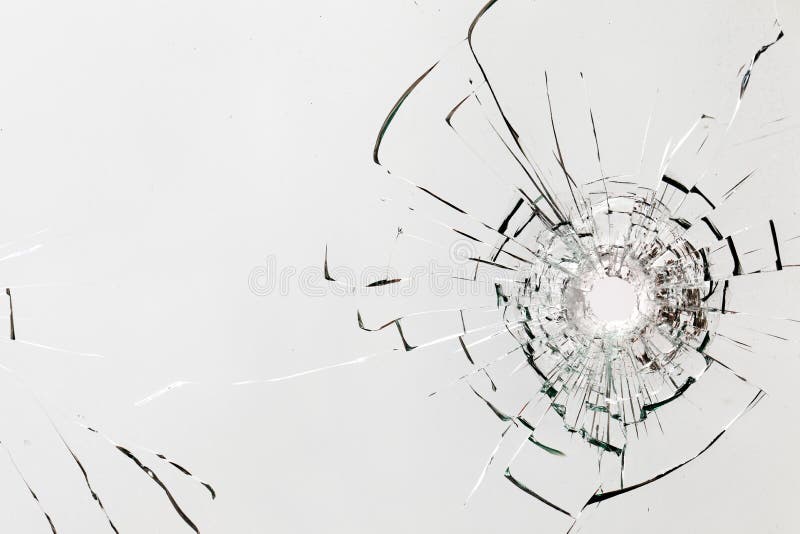 Bullet Hole in the Rock. Broken Window, Cracks Stock Image - Image of ...
