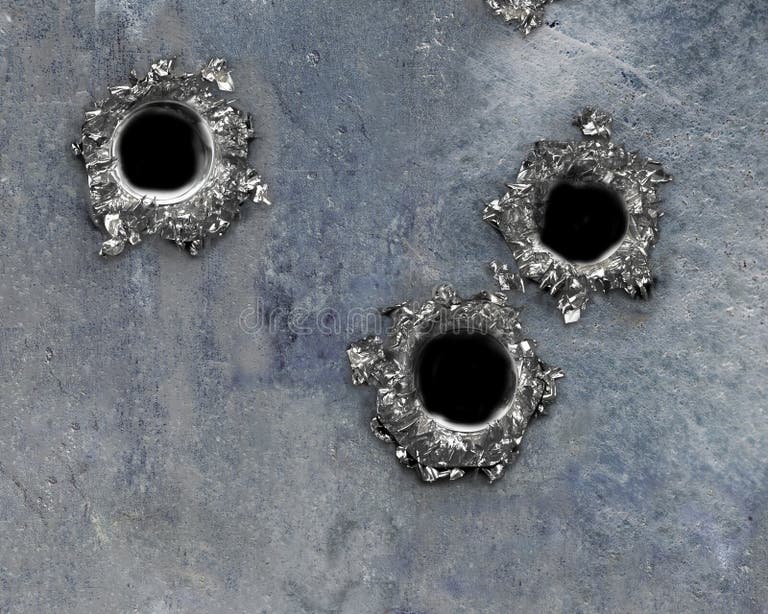 Bullet Hole on Rusted Metal Stock Image - Image of explode, color: 7937217