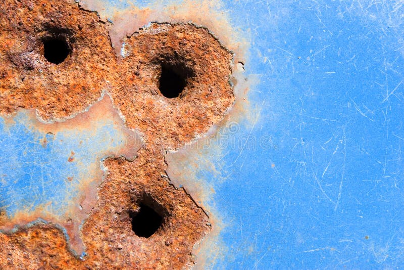 Bullet Hole on Rusted Metal Stock Image - Image of explode, color: 7937217