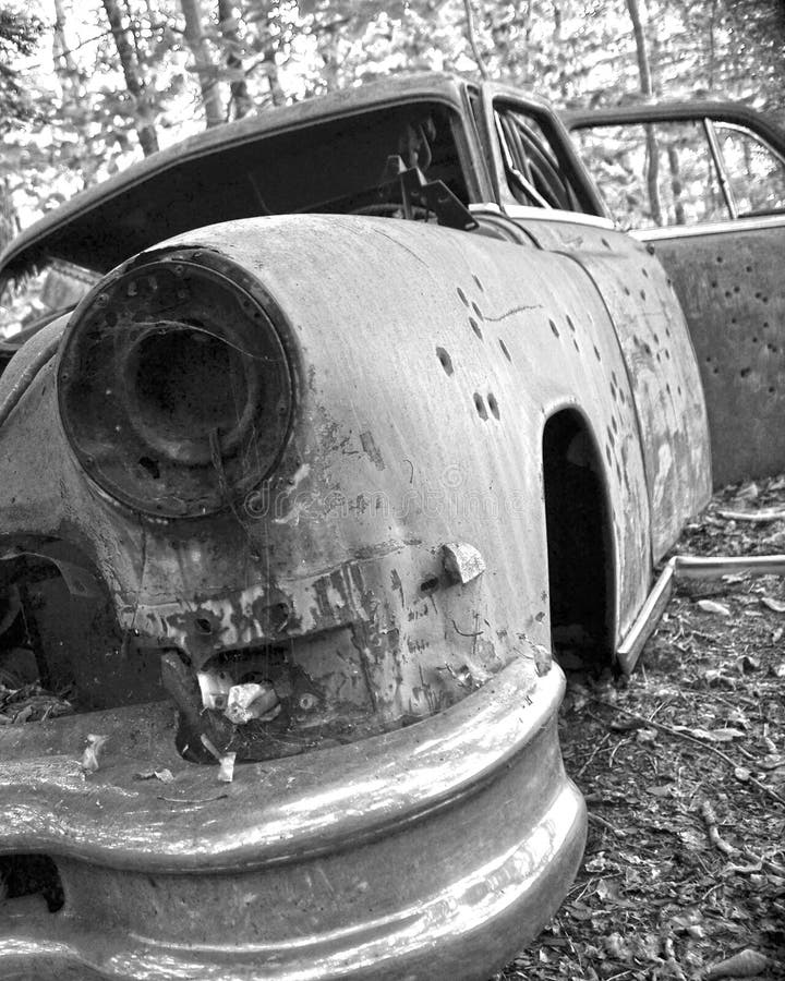 Bullet Holes in a Junk Car stock image. Image of ruined - 51592419