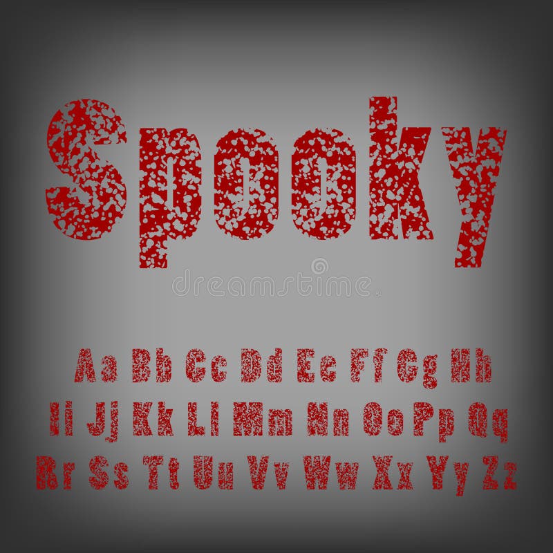 Bullet Holes in Letters. Spooky Horror Typeface Font Stock Vector ...