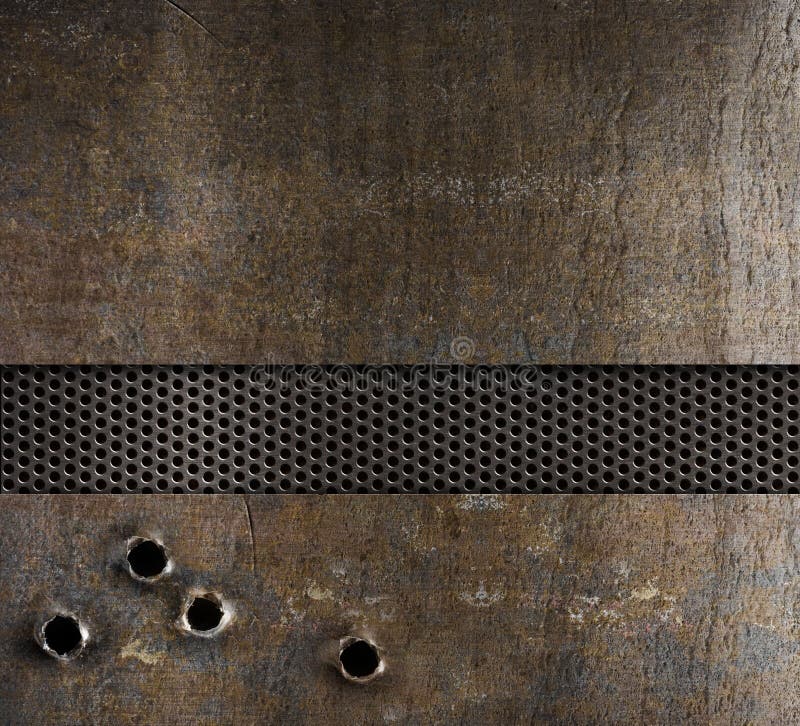 Bullet Holes in Metal Background Stock Photo - Image of armour, grunge ...