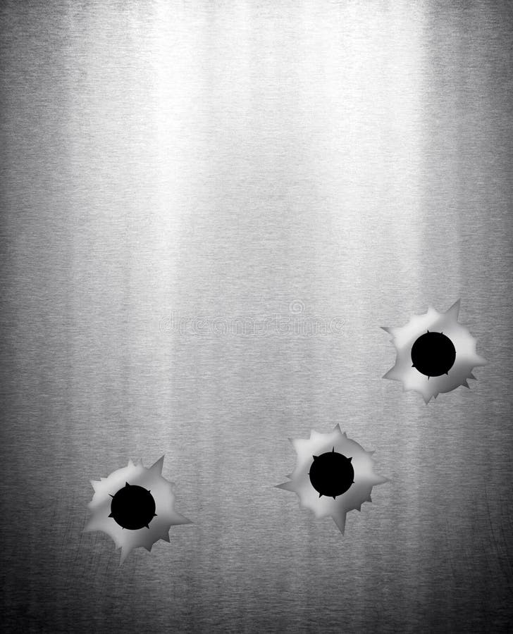 Bullet Holes in Metal Plate Stock Illustration - Illustration of break ...