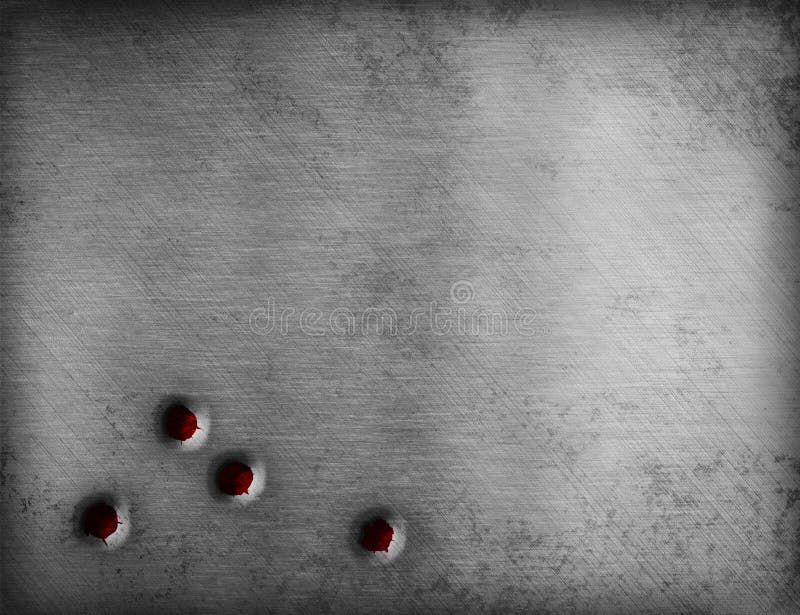 Bullet Holes on Metal Plate Stock Photo - Image of metallic, concept ...