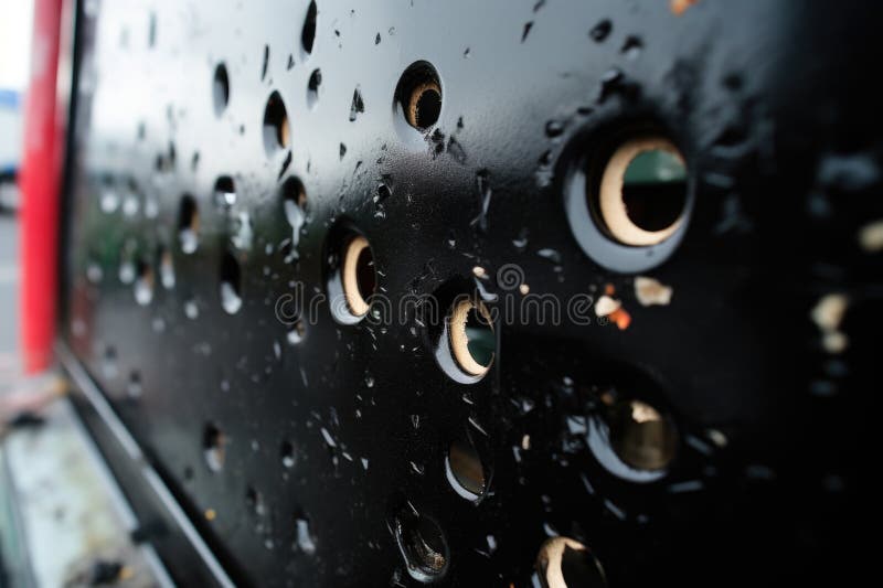 Bullet Holes in a Police Riot Shield Stock Photo - Image of damage ...