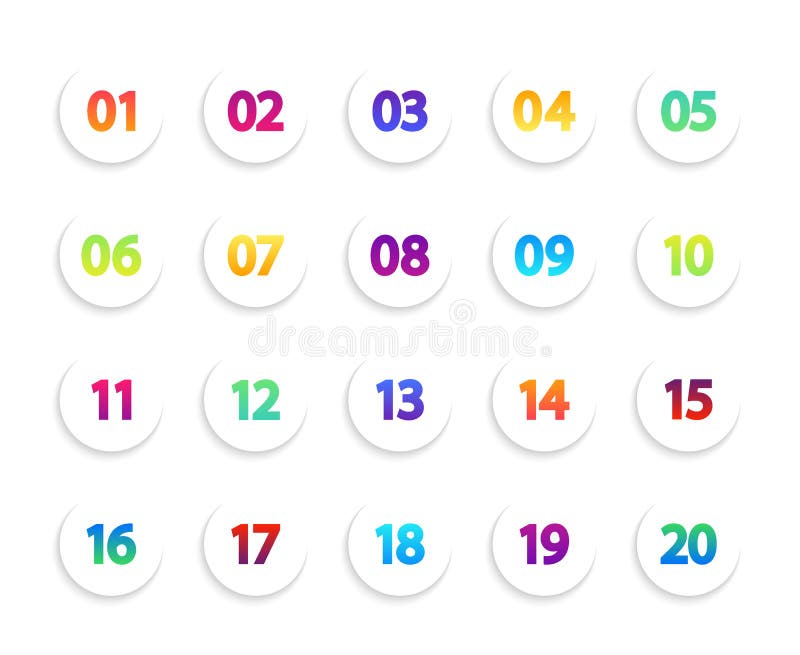 Number Icons To 20 Stock Illustrations – 154 Number Icons To 20 Stock ...