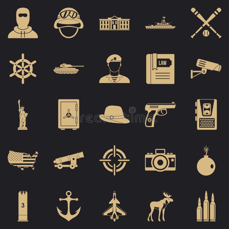 Bullet Icons Set, Simple Style Stock Vector - Illustration of isolated ...