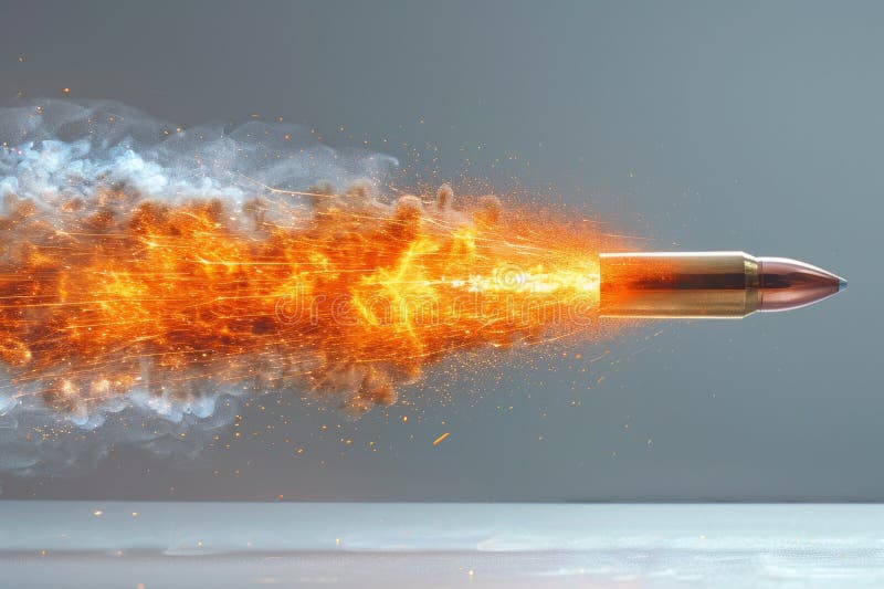 Bullet Ignites with Intense Flames Shooting Out, Creating a Mesmerizing ...