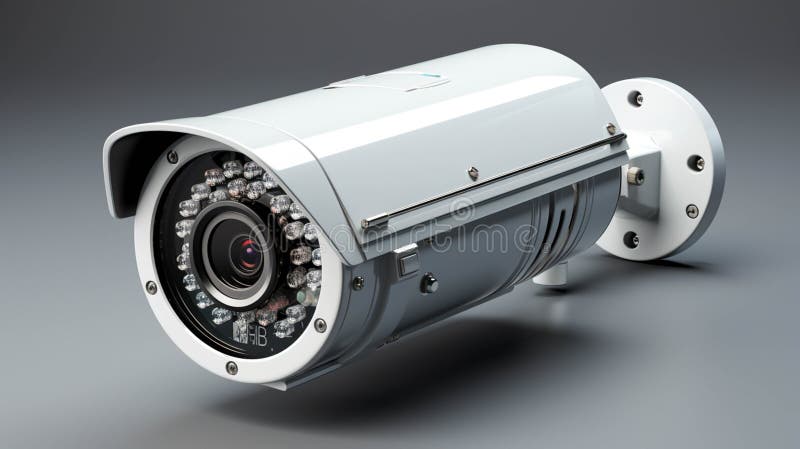 Bullet IP Camera Isolated on White Background Stock Illustration ...