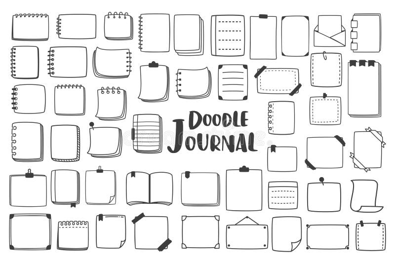 Bullet Journal Doodle Set. Hand Drawn Planner Notebook Elements Stock ...
