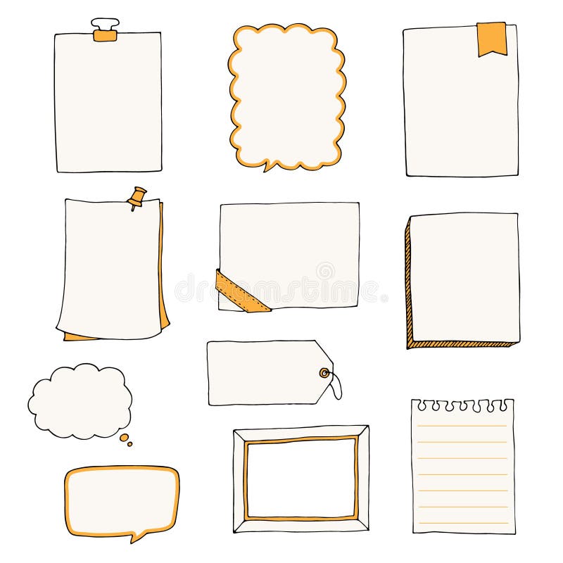 Bullet Journal Hand Drawn Vector Elements Stock Vector - Illustration ...
