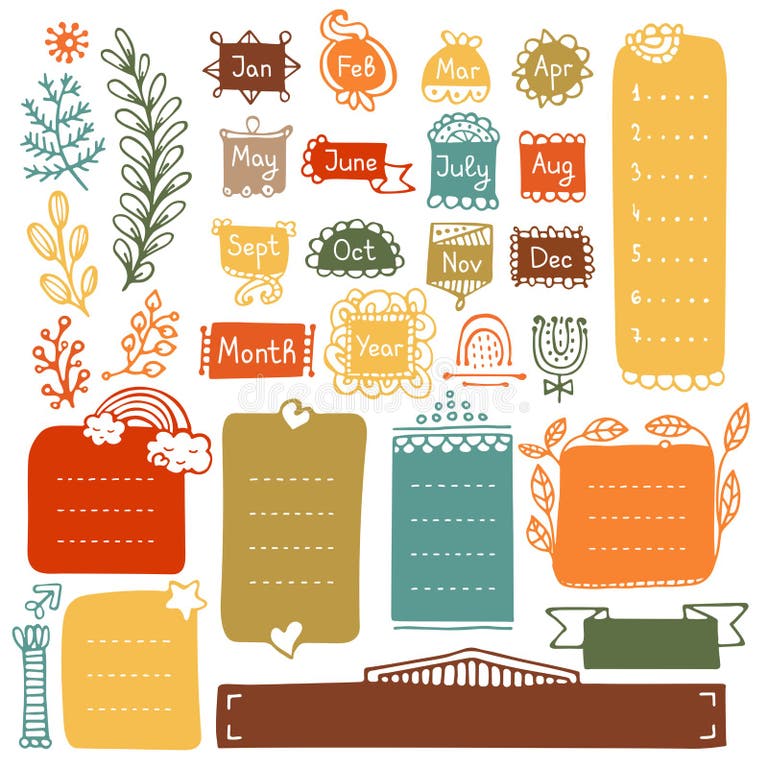 Planner Doodle Stock Illustrations – 13,063 Planner Doodle Stock ...