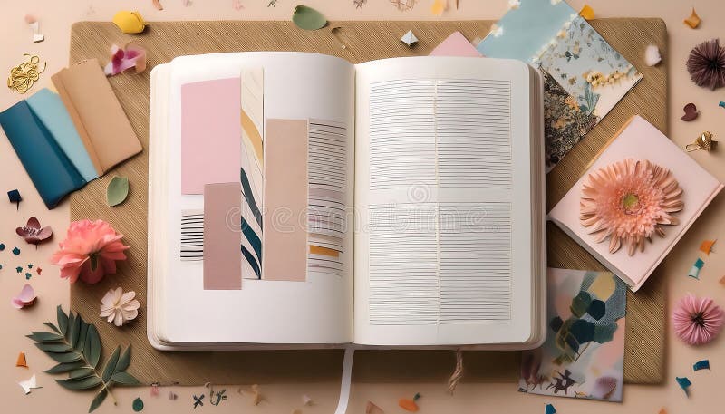 Bullet Journal Layout - a Top-down View of a Blank Creative Diary with ...