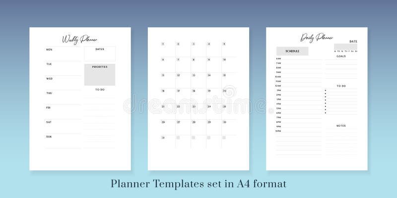 Bullet Journal, Planner, Habits Tracker Printable Template Stock ...