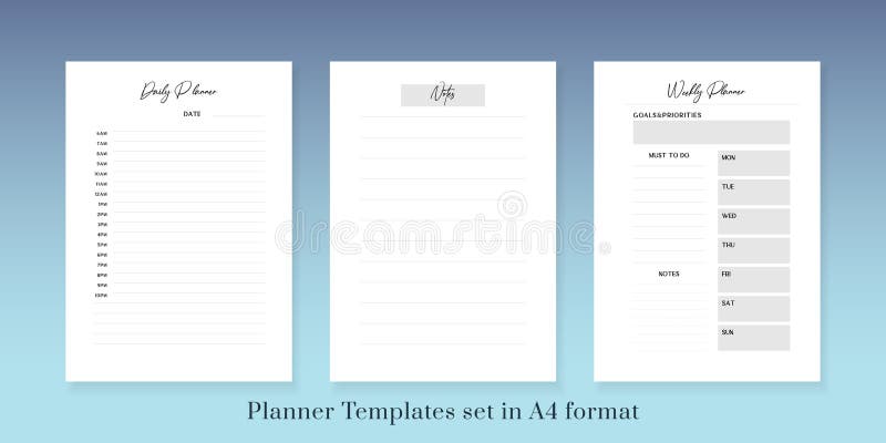 Bullet Journal, Planner, Habits Tracker Printable Template Stock ...