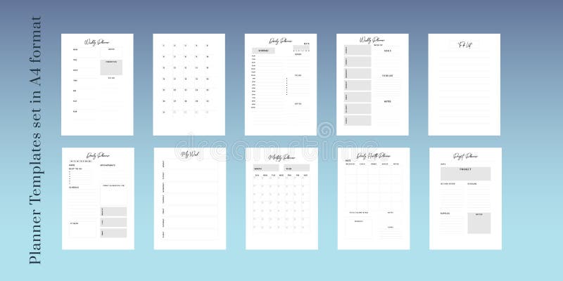 Bullet Journal, Planner, Habits Tracker Printable Template Stock ...