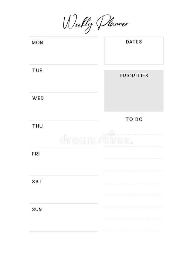 Bullet Journal, Planner, Habits Tracker Printable Template Stock ...