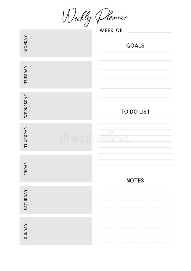 Bullet Journal, Planner, Habits Tracker Printable Template Stock ...