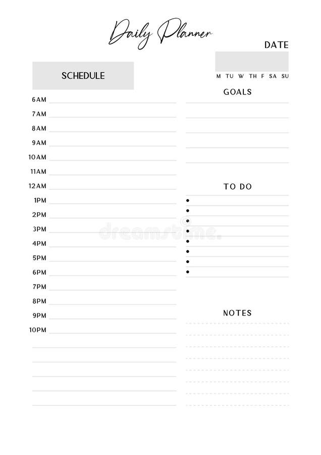 Bullet Journal, Planner, Habits Tracker Printable Template Stock ...