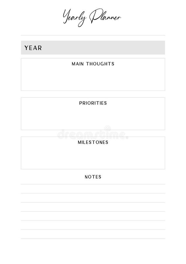 Bullet Journal, Planner, Habits Tracker Printable Template Stock ...
