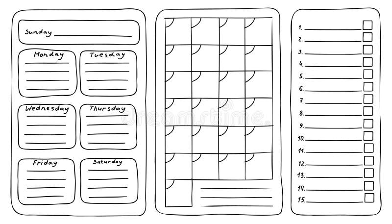 Bullet Journal. daily Weekly Monthly Planner Template Stock Vector ...