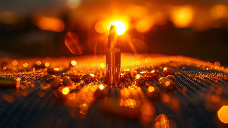 A Bullet Laying on Top of a Pile of Bullets Stock Photo - Image of ...