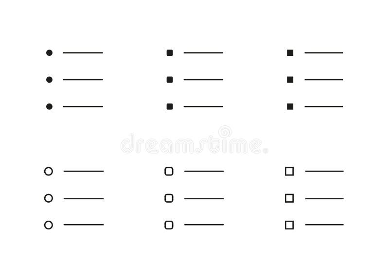 Bullet List Set Icon Vector Illustration for Infographic, Presentation ... Bullet List Set Icon Vector Illustration for Infographic, Presentation ...