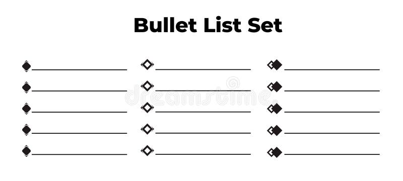 Bullet List Stock Illustrations – 4,374 Bullet List Stock Illustrations ...