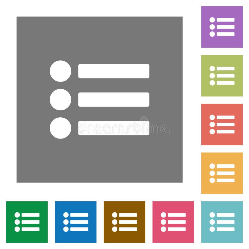 Bullet List Flat Color Icons in Round Outlines Stock Vector ...