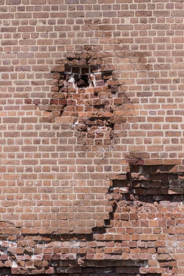 Bullet Lodged in Wall of Brick Fort Stock Image - Image of armory ...