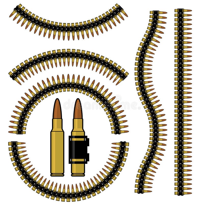 Bullet belt stock vector. Illustration of mark, military - 25159940