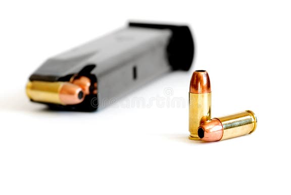 Bullet and Magazine for Gun Stock Image - Image of brass, armed: 18683061