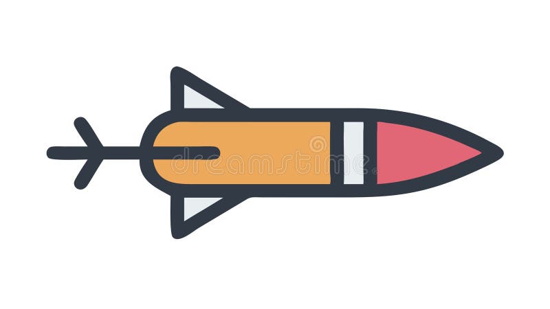 Bullet Missile Outline Icon, Attack Launch Vector Graphic, Vector ...