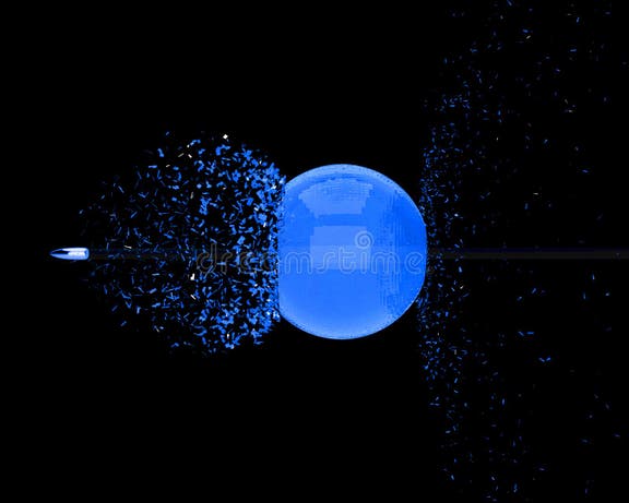 Bullet Pierces Crystal Ball Stock Illustration - Illustration of three ...