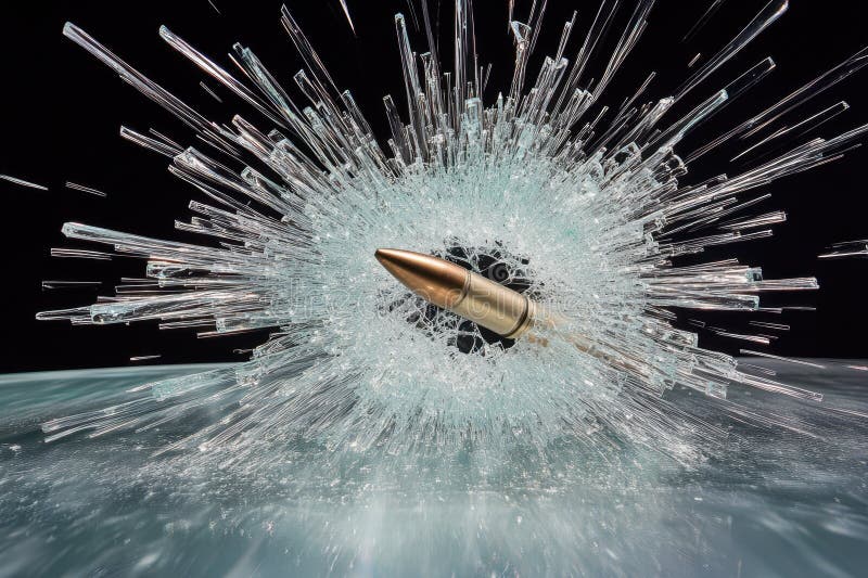 Bullet Piercing through Glass Creating an Explosive Shatter Effect ...
