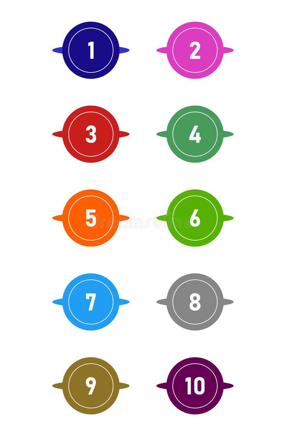 Bullet Point Number Set Collection Stock Vector - Illustration of show ...