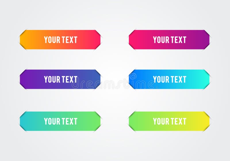 Vector Illutration Colorful Title Banner Set. Paper Cut Out Strips ...