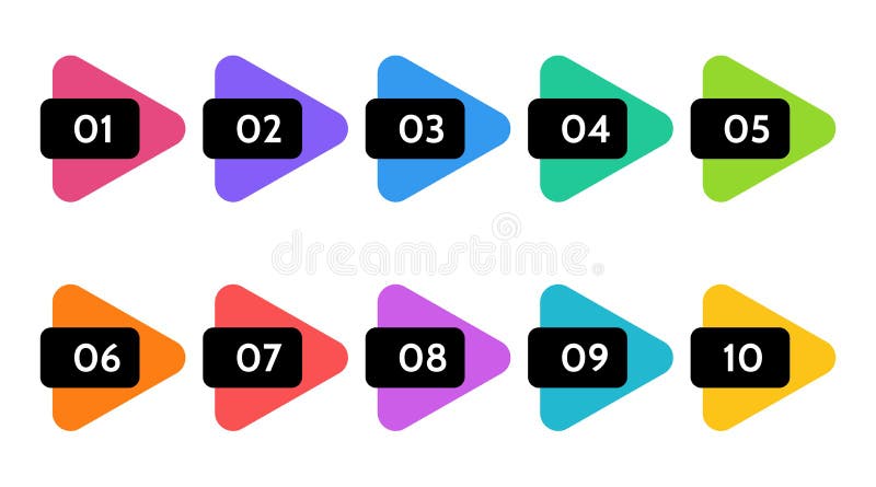 Bullet Points Data, Info Markers. Icon Arrow Set. Number Flags 1 To 12 ...