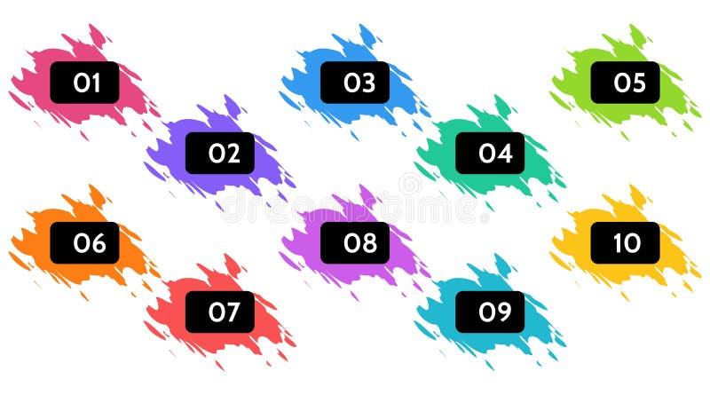 Bullet Points Data, Info Markers. Icon Arrow Set. Number Flags 1 To 12 ...