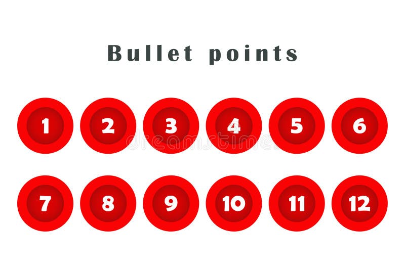 Bullet Points Stock Illustrations – 1,348 Bullet Points Stock ...