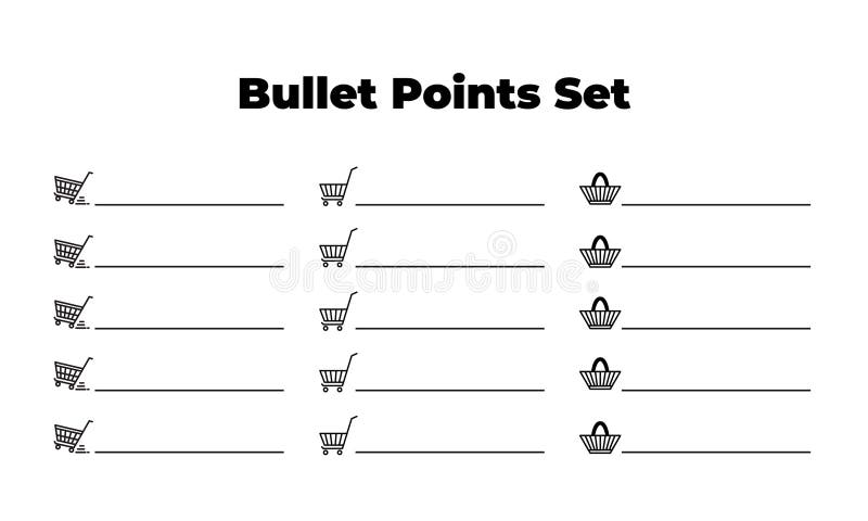 Bullet Points Set of Vector, Simple Design in Three Icon in Bussiness ...
