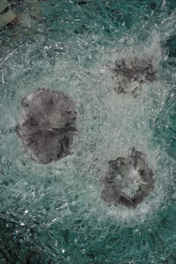 Bullet Proof Glass after Shots Stock Photo - Image of demolished, shot ...