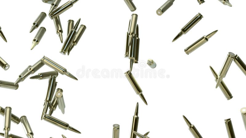 Falling Bullets on a Black Background with Depth of Field. Stock ...