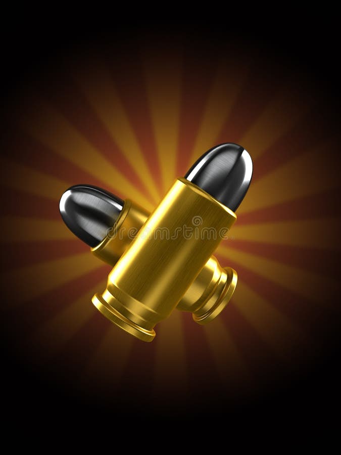Bullet on rays background stock illustration. Illustration of shell ...
